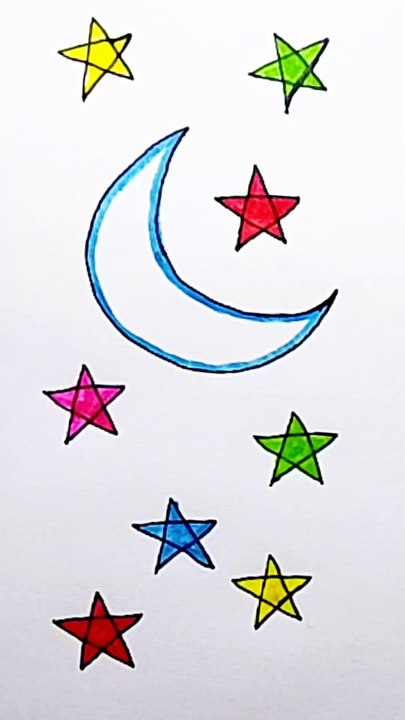 How to draw moon and stars - video Dailymotion