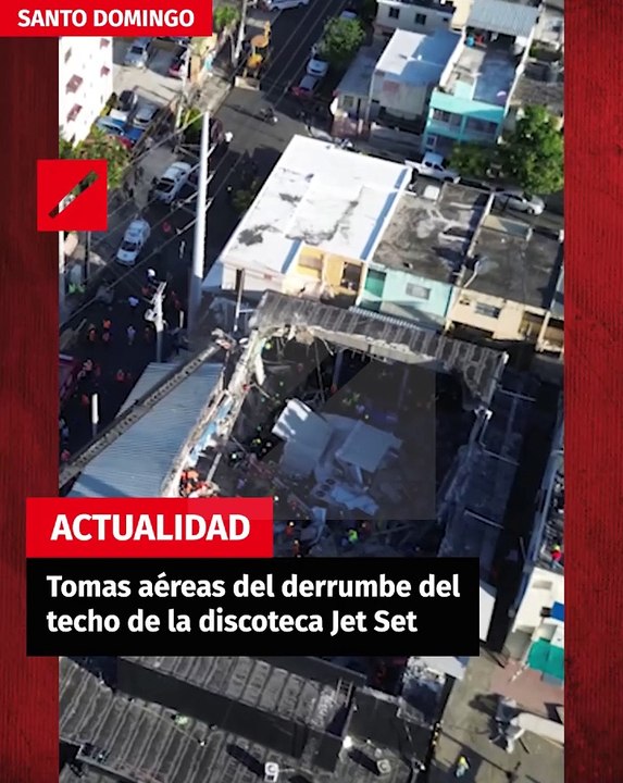 Tomas aéreas del derrumbe del techo de la discoteca Jet Set - Vídeo ...