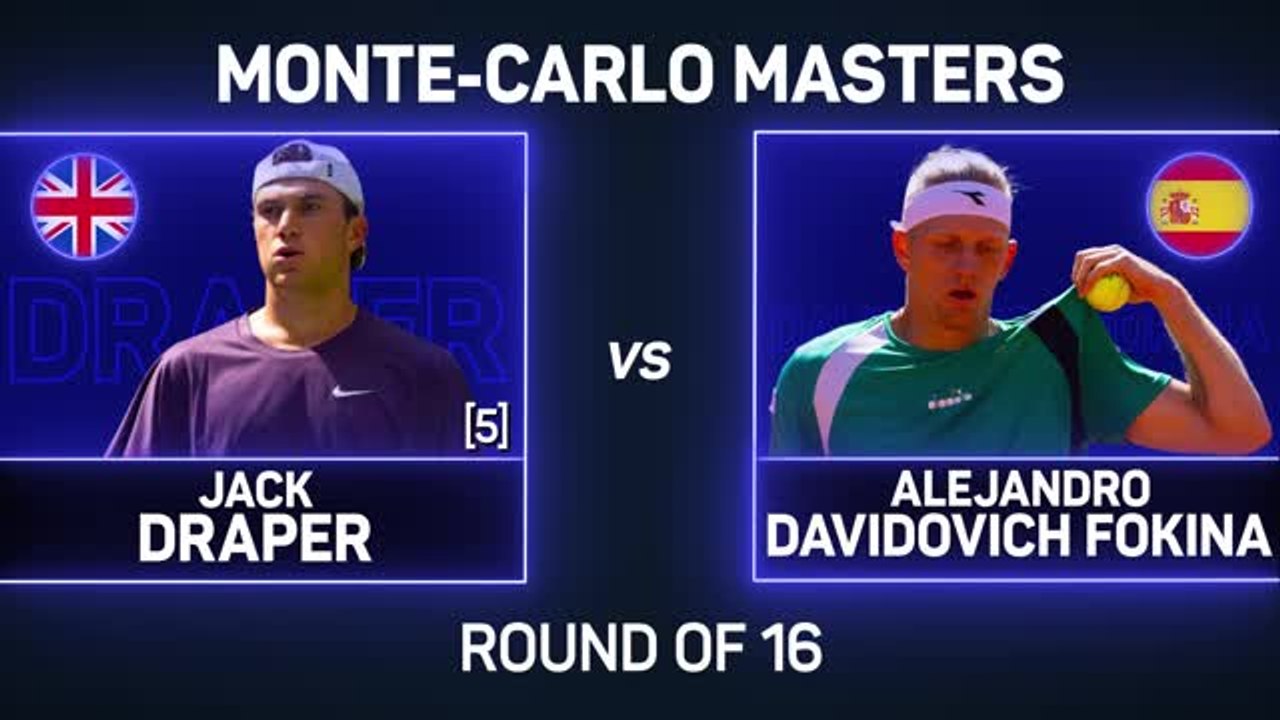 Davidovich Fokina teaches Draper a clay-court lesson at Monte Carlo ...