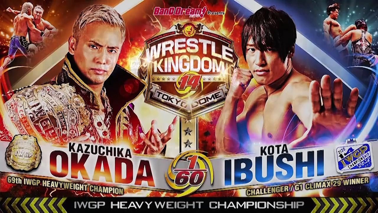 Kazuchika Okada vs Kota Ibushi - IWGP HEAVYWEIGHT CHAMPIONSHIP MATCH: NJPW WRESTLE KINGDOM 14 in ...