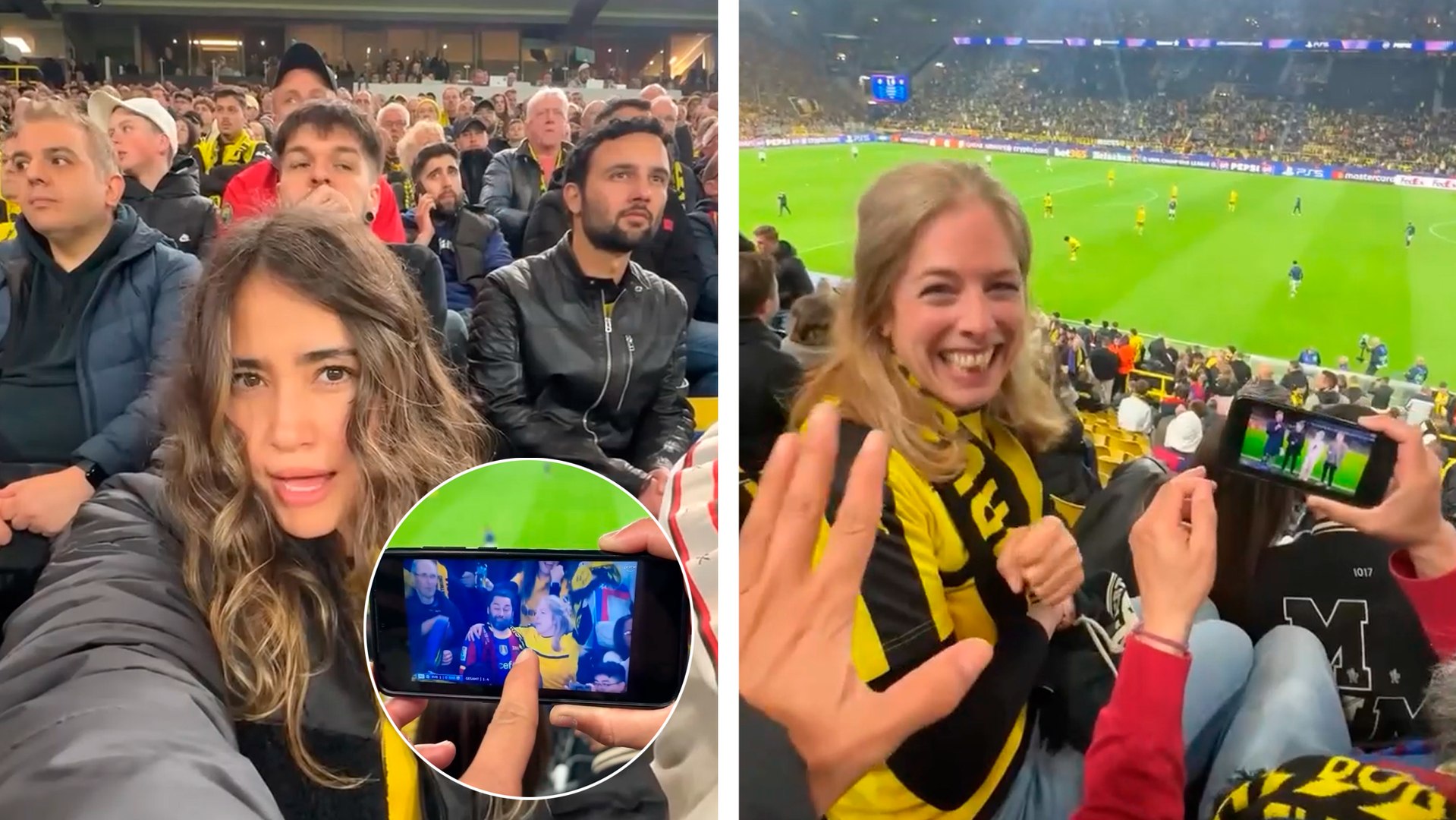 Mercedes Roa junto a la pareja que se volvió viral en el partido del ...
