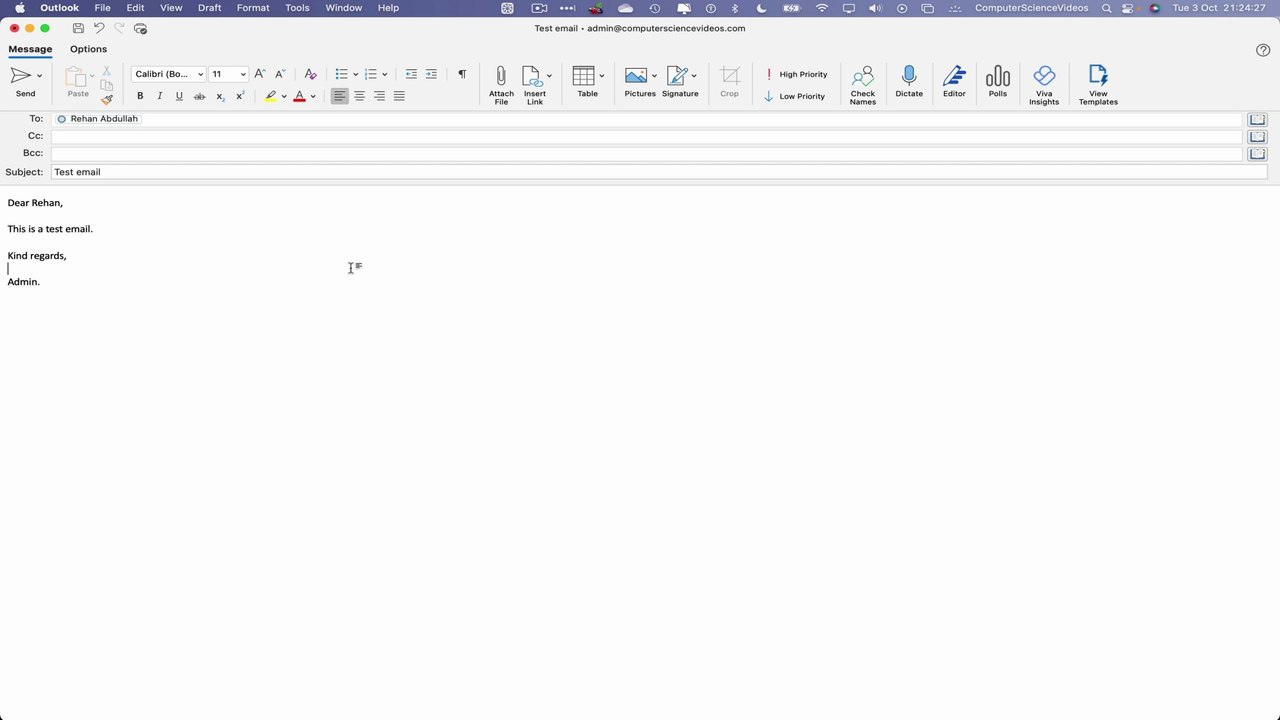 How to SEND an Email On Your Microsoft Outlook Account Using a Mac Computer - Basic Tutorial ...