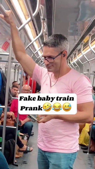 FAKE BABY PRANK on a PACKED TRAIN! (Their Reactions Are Priceless!) 😱 # ...