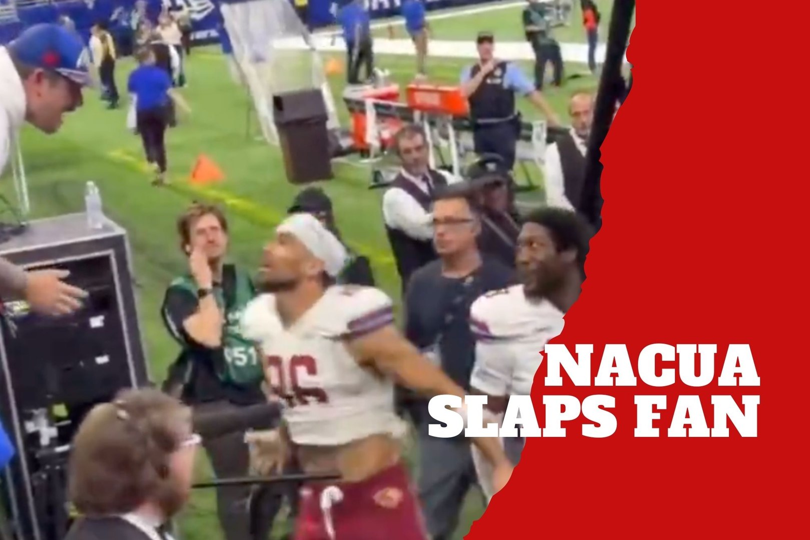 That escalated quickly! Puka Nacua?s older brother slaps a fan during a ...