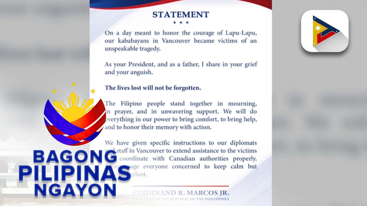 PBBM, nakikiisa sa pagluluksa ng mga Pilipino para sa mga nasawi sa ...