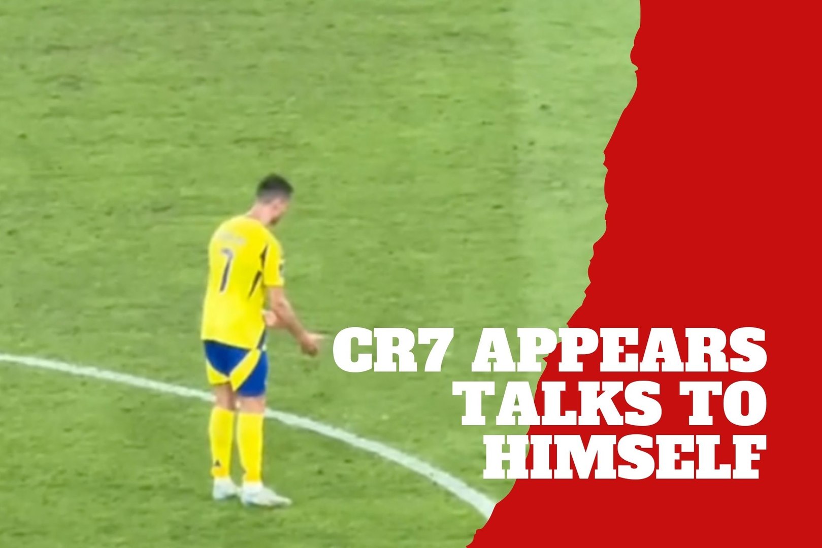 Cristiano Ronaldo appears to talk to himself in the middle of the ...