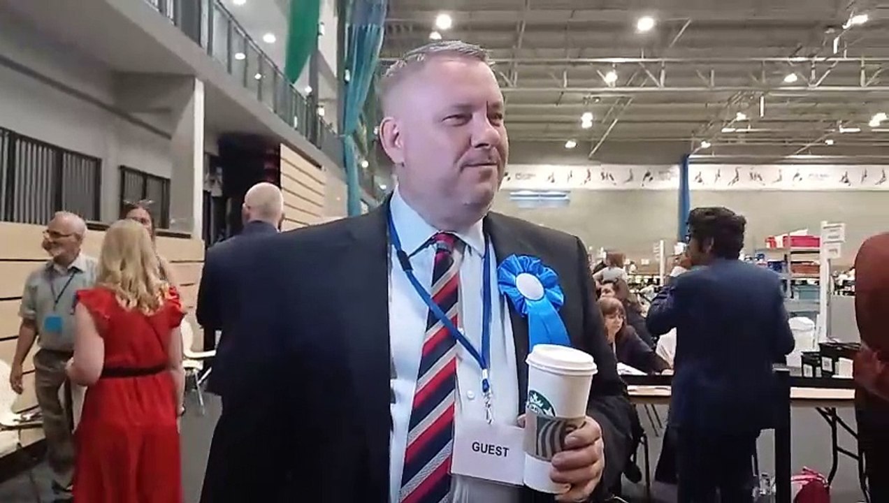 Outgoing leader Jason Smithers at the North Northants election count ...