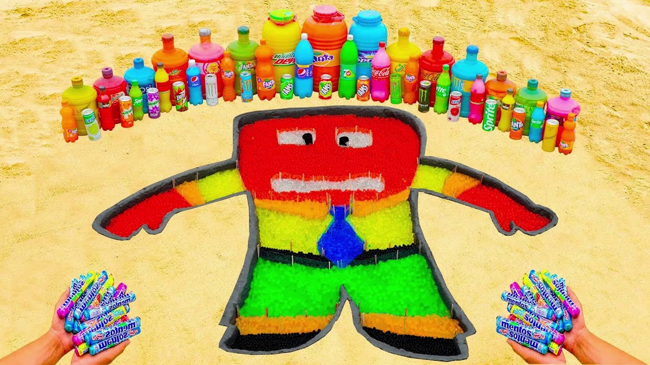 How to make Rainbow Anger Inside Out 2 with Orbeez,Big Fanta, Coca Cola ...