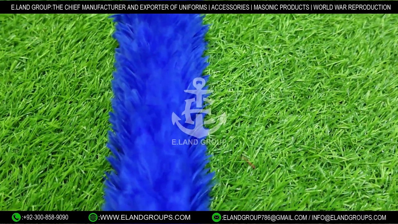 Royal Blue Glengarry Cap with Plume Feather Hackle, Blue Feather Hackle ...