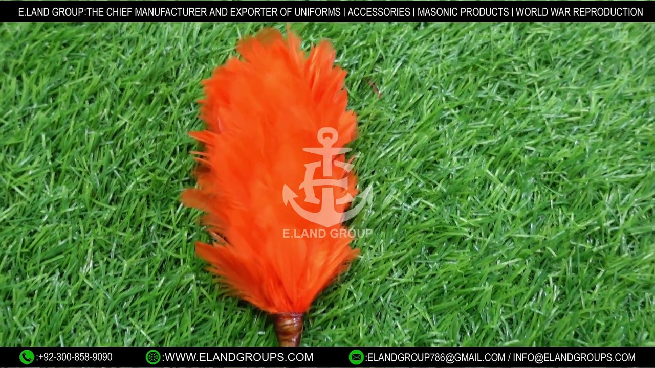 Glengarry Cap Orange Plume Feather Hackle Balmoral Hats, Army Hackle ...