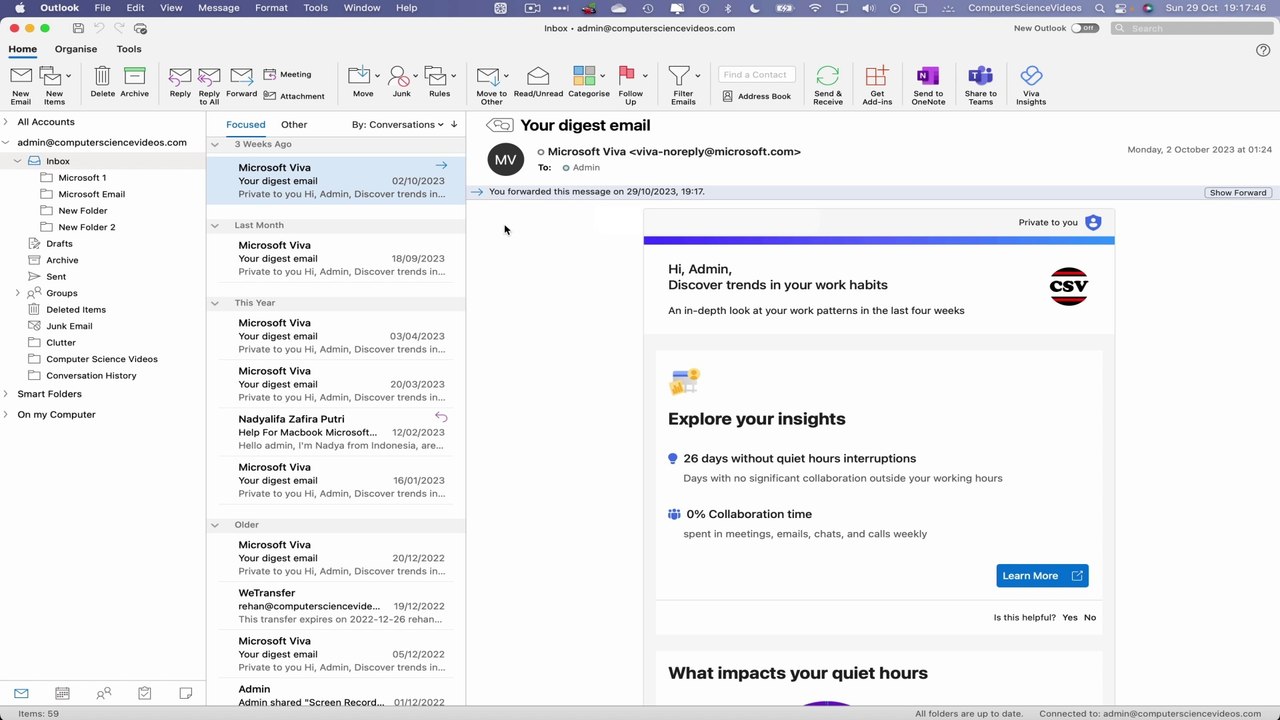 How to FORWARD an Email On Microsoft Outlook Using a Mac / Desktop Computer - Basic Tutorial ...