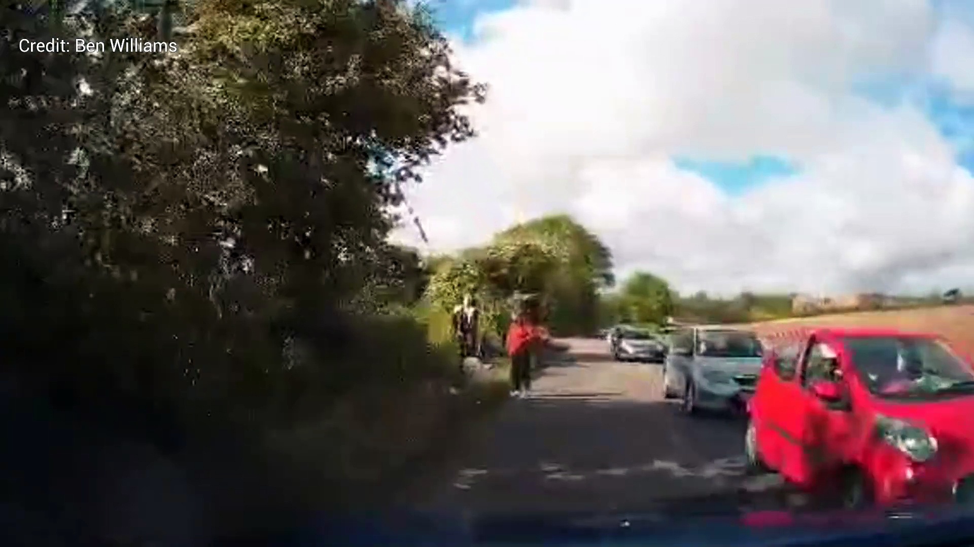 Traffic queuing to get to Mark Greenfield's boot fair
