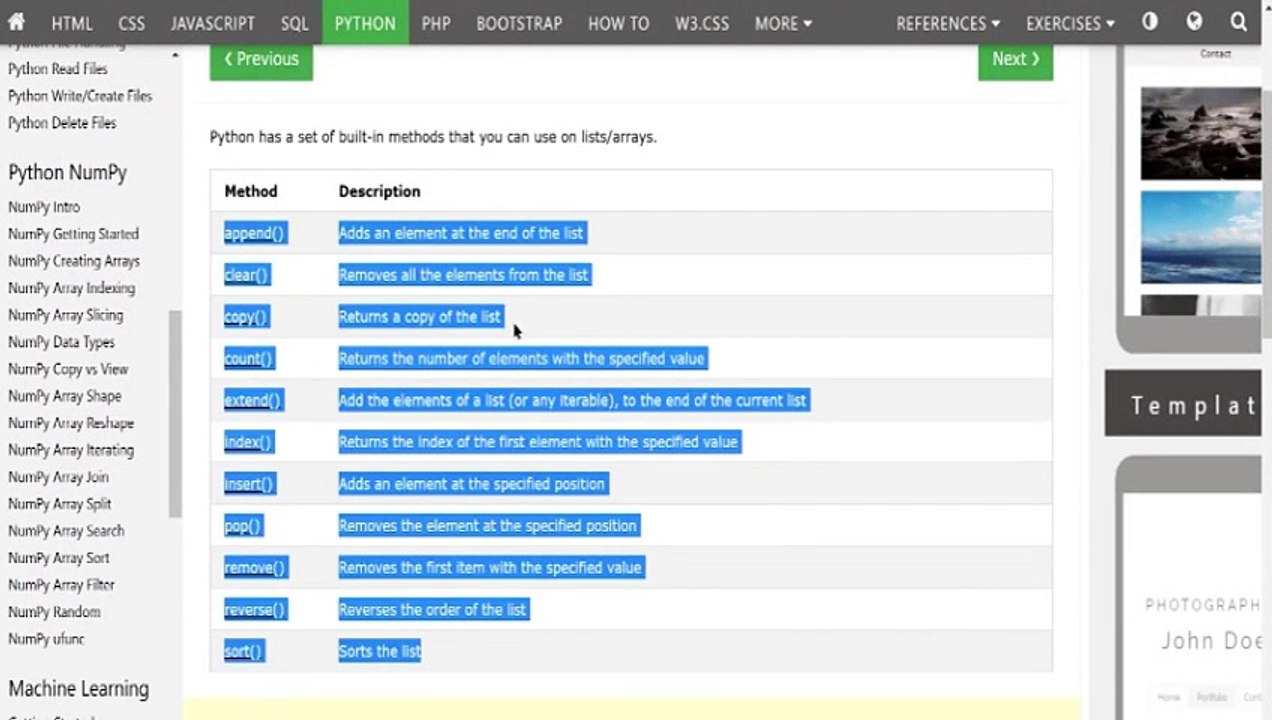 Lecture 39: Lists Methods and Rules in Python. - video Dailymotion