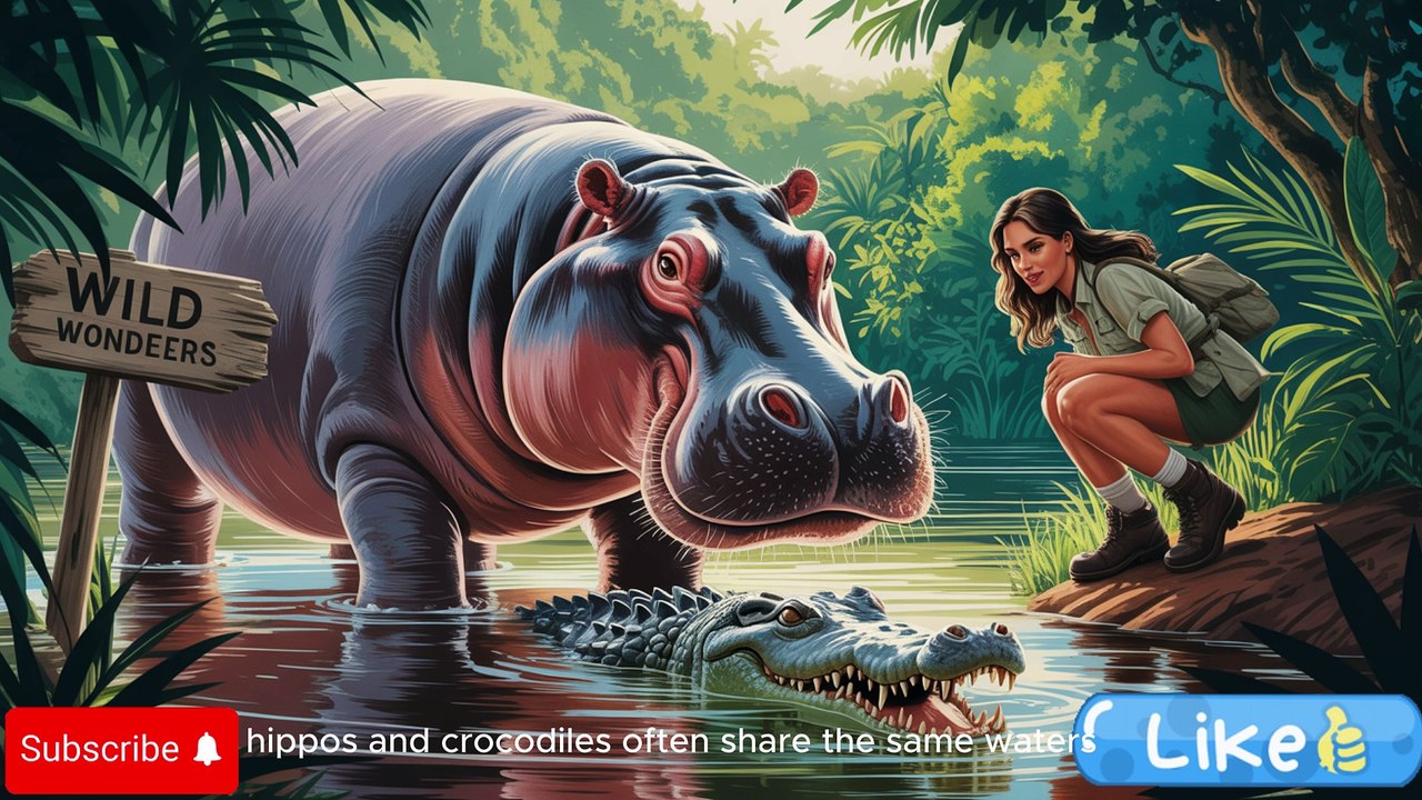 "Crocodile Attacks Hippo in Brutal Jungle Battle | Real Wildlife Encounter | Wild Wonders ...