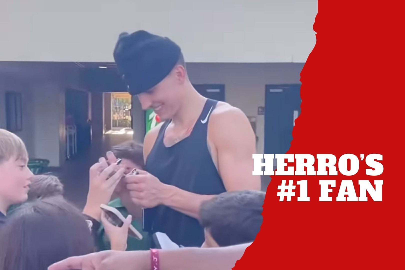 Tyler Herro met his number 1 fan as he signed his water bottle - MARCA ...