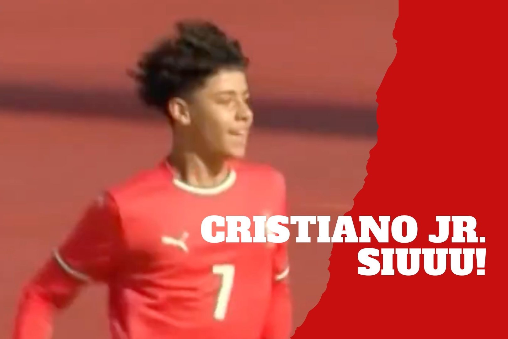 Cristiano Ronaldo Jr Performs A Perfect A Siuuu Celebration After