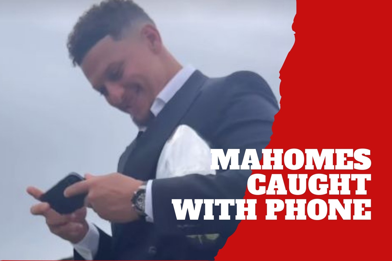 Patrick Mahomes can?t let go of his phone and gets in trouble during a ...