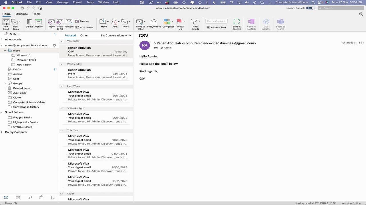 How to SWITCH Back to Online on Microsoft Outlook Using a Mac Computer - Basic Tutorial | New ...