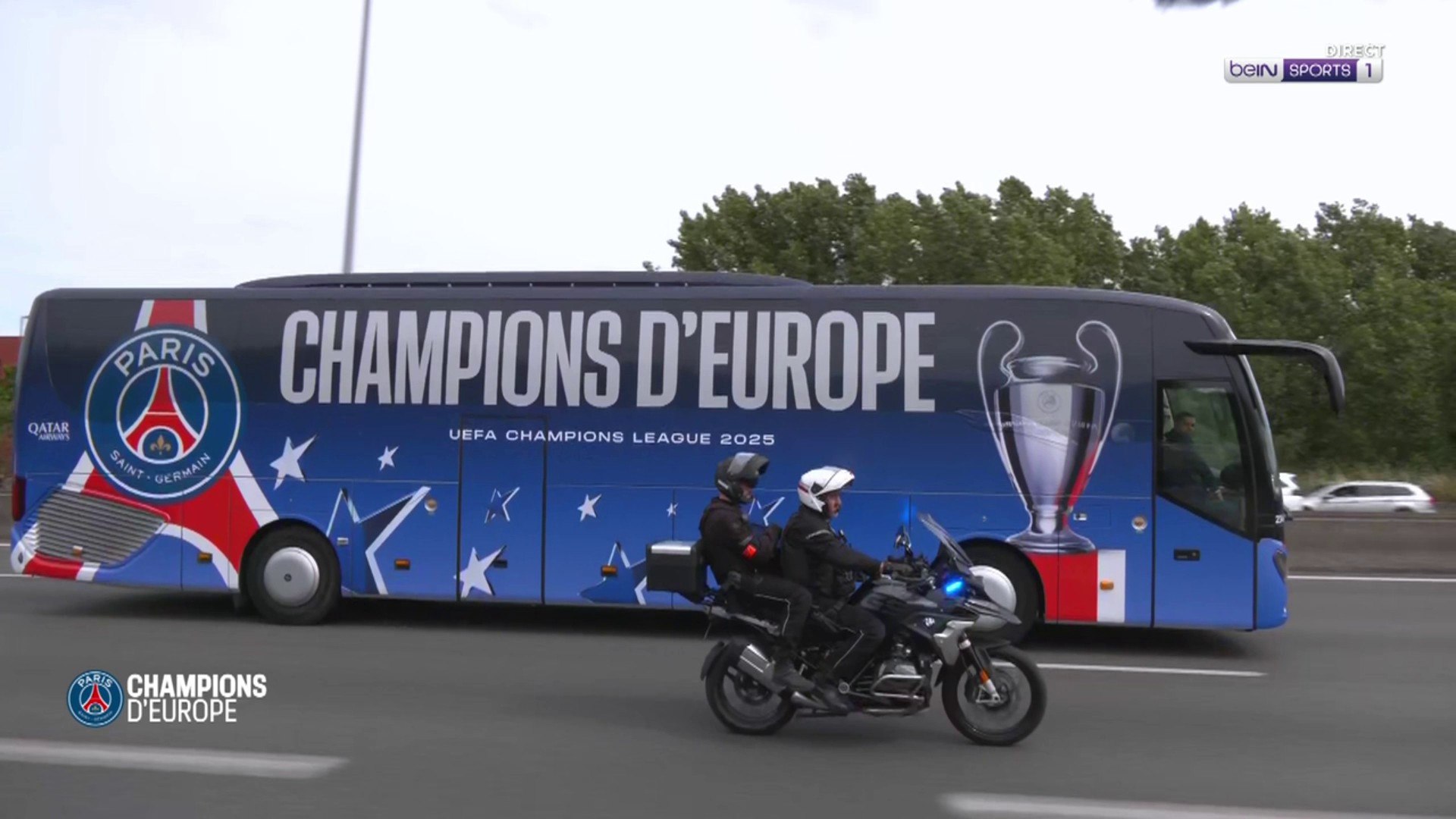 Ligue des champions : Les bus du PSG escortés par des centaines de ...