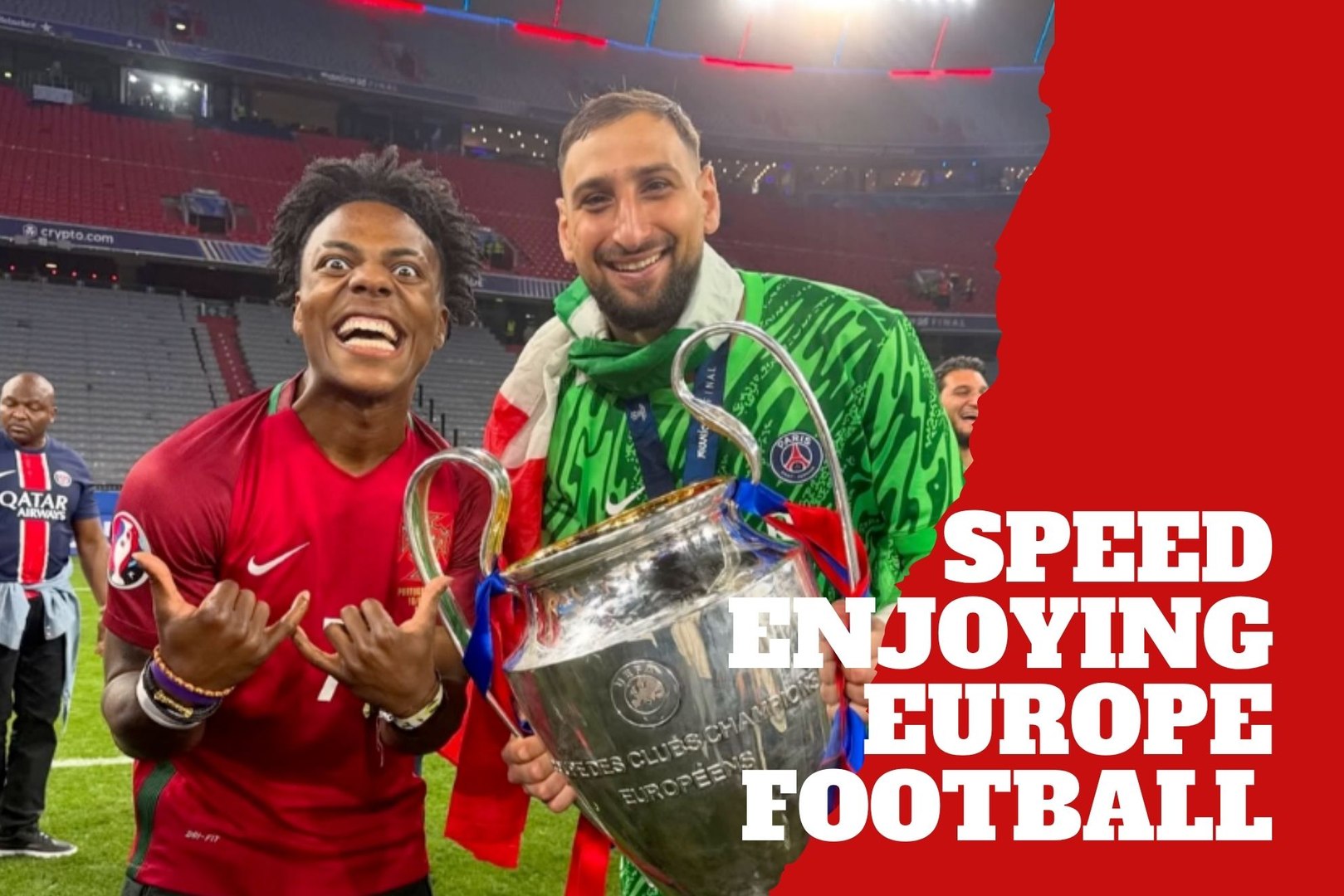 iShowspeed having the time of his life as PSG won their first UCL ...