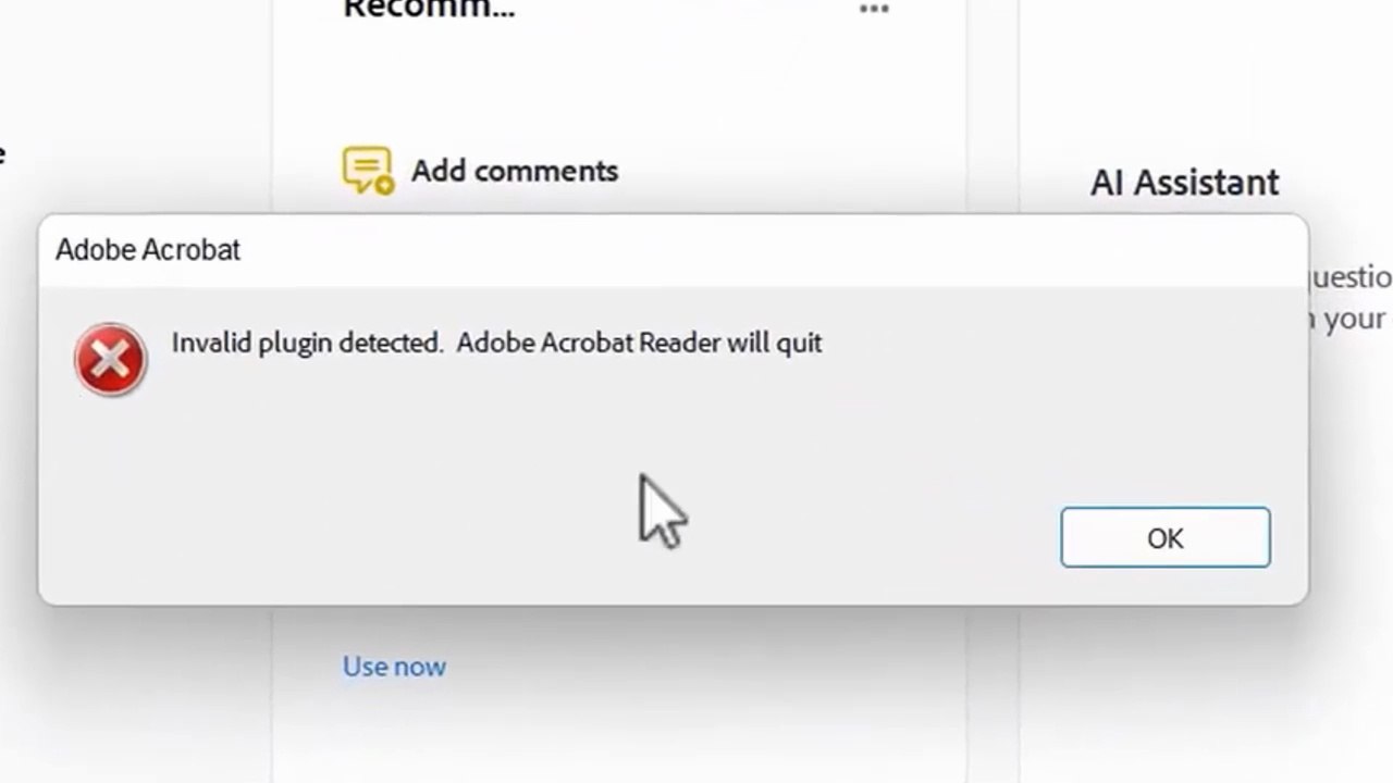 Fix Error: "Invalid plugin detected. Adobe Acrobat Reader DC will quit ...