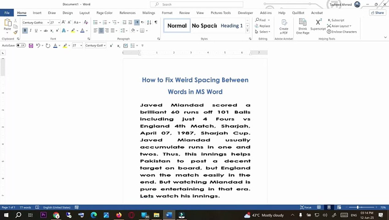 How to fix weird spacing between words in Word - video Dailymotion