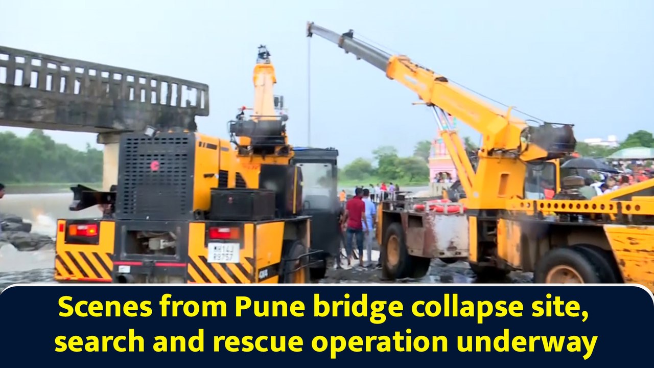 Scenes from Pune bridge collapse site, search and rescue operation ...