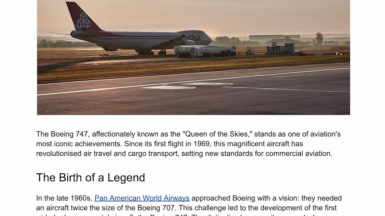The Evolution of the Boeing 747 - From Queen of the Skies to Modern ...
