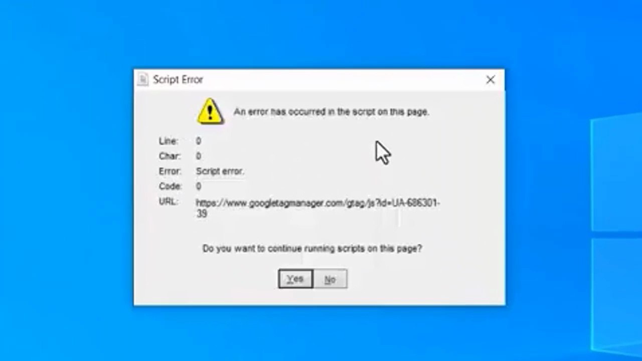Solved - An Error Has Occurred in the Script on This Page Pop-Up in Windows 11 / 10 / 8 / 7 ...