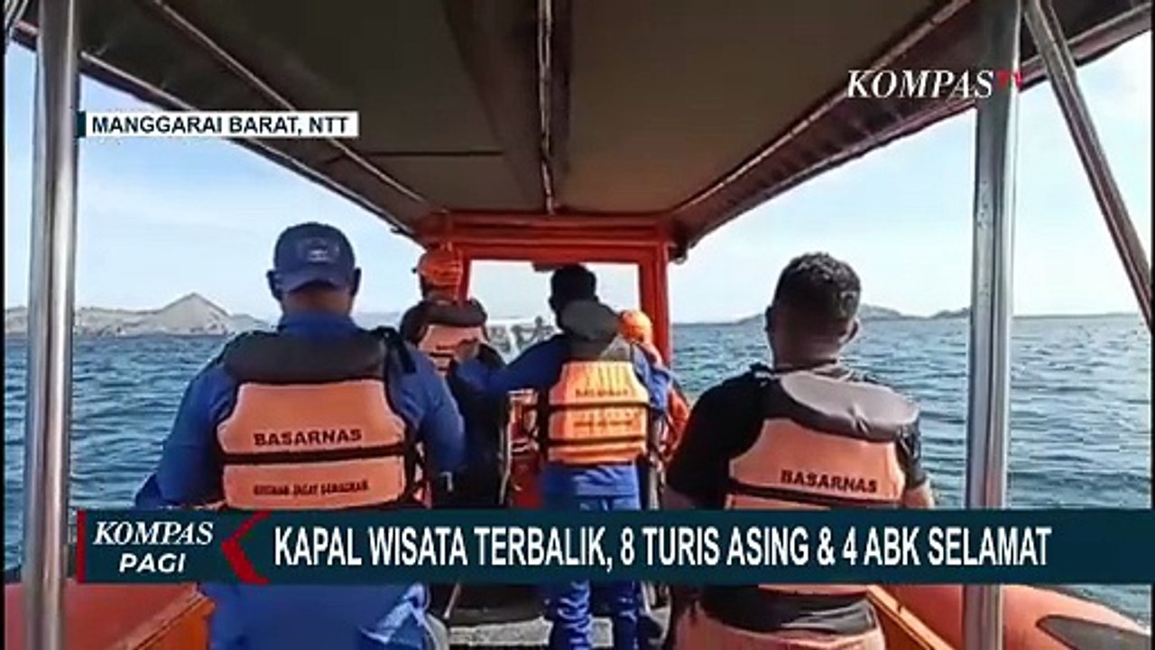 Detik-Detik Kapal Wisata Terbalik di Perairan Taman Nasional Komodo, 8 Turis Asing dan 4 ABK ...