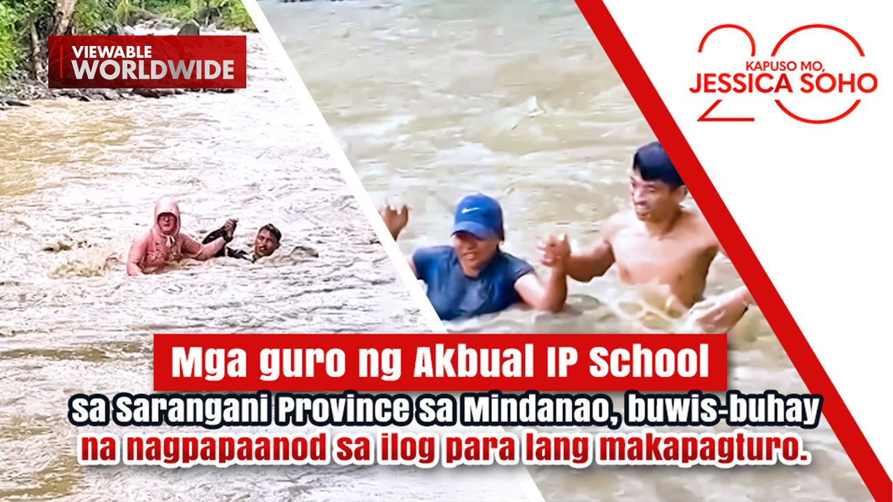 Mga guro, buwis-buhay na nagpapaanod sa ilog para lang makapagturo ...