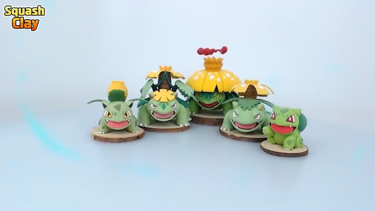 Making Shiny Bulbasaur family Pokémon out of clay - video Dailymotion