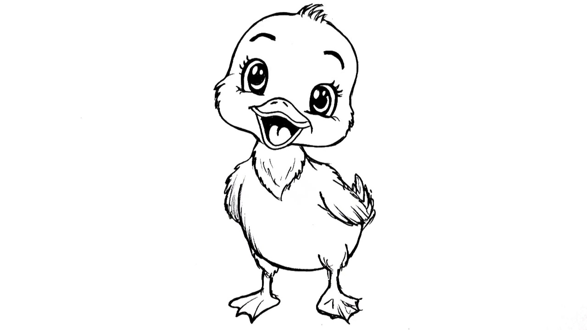 How To Draw A Baby Duck Drawing For Kids Easy Step By Step