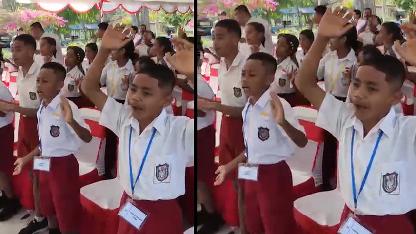 Momen Haru Hari Pertama Sekolah Rakyat di Kupang Siswa Menyanyikan ...