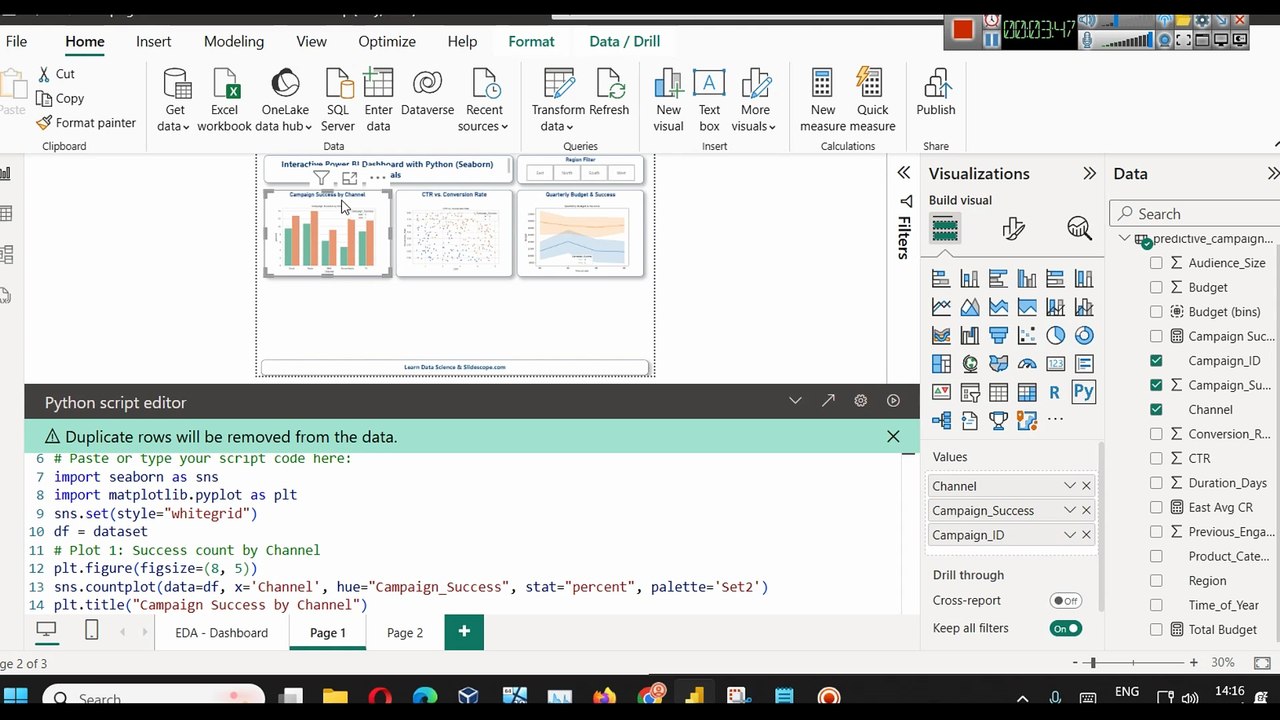 Interactive Power BI Dashboard with Python Seaborn - Visuals & Filters ...