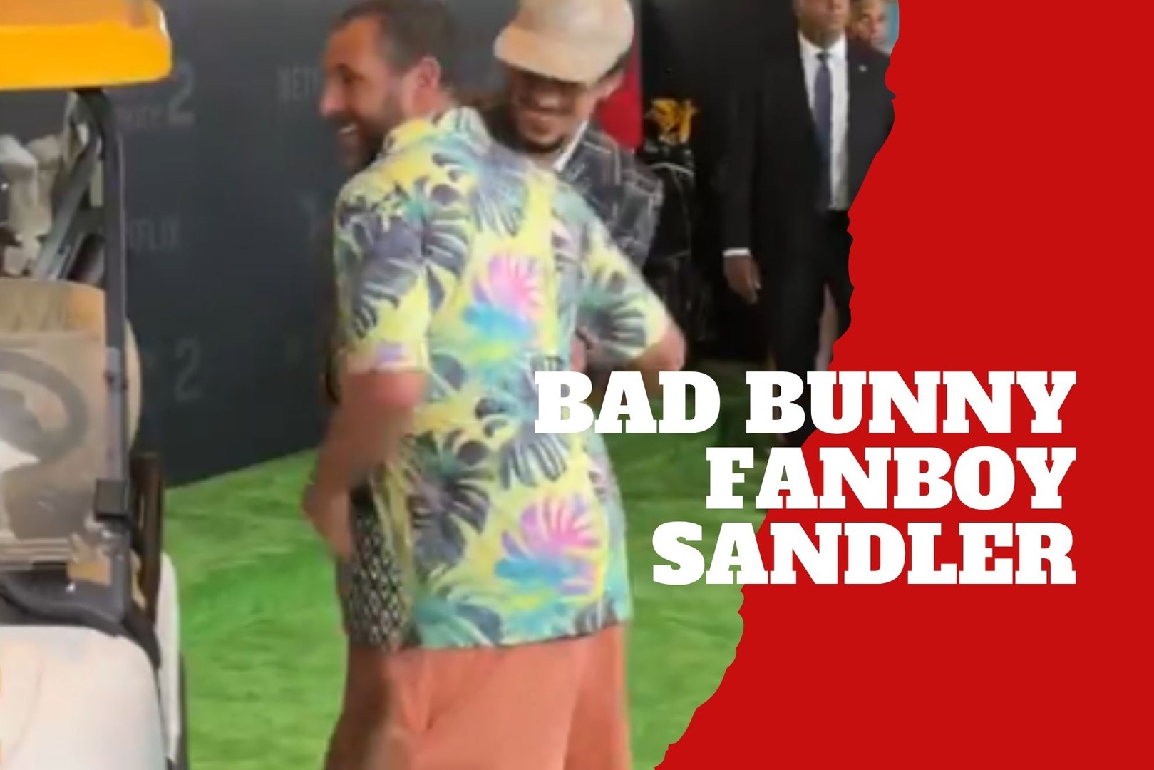 Bad Bunny fanboy Adam Sandler on the red carpet of Happy Gilmore 2 ...