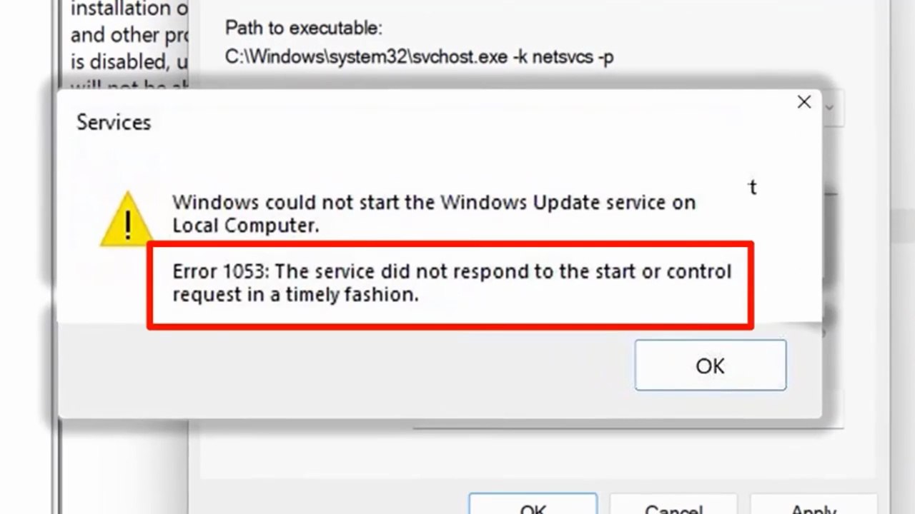 How To Fix Error 1053 The Service Did Not Respond To The Start Or Control Request In A Timely ...