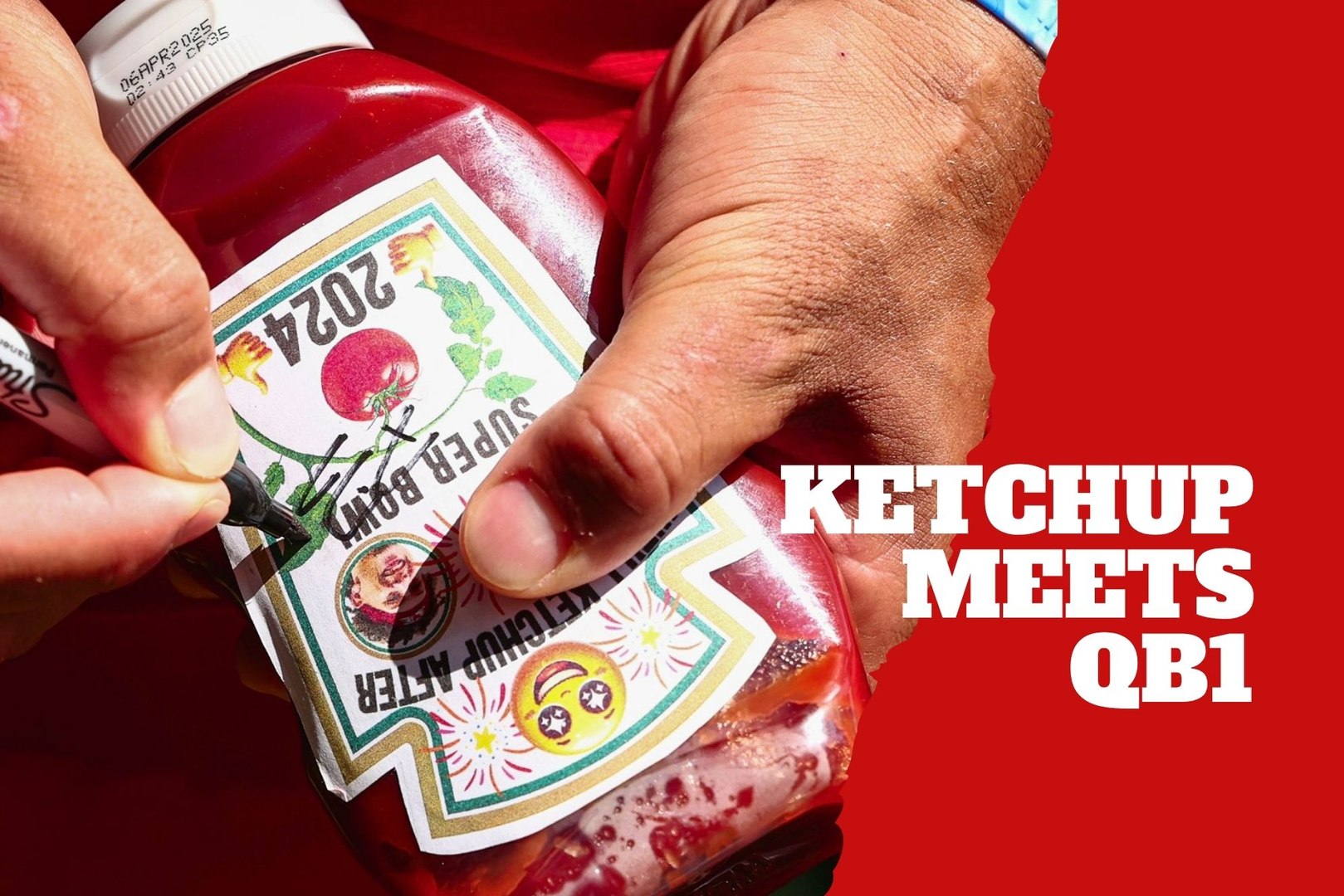 Mahomes signs a ketchup bottle for a fan in a moment that?s both ...