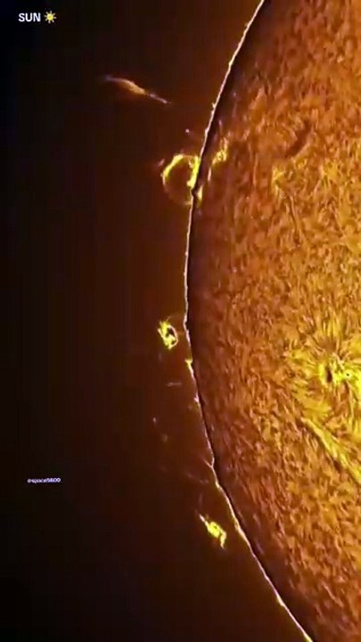 A zoomed-in video of the sun captures a dynamic and active surface ...
