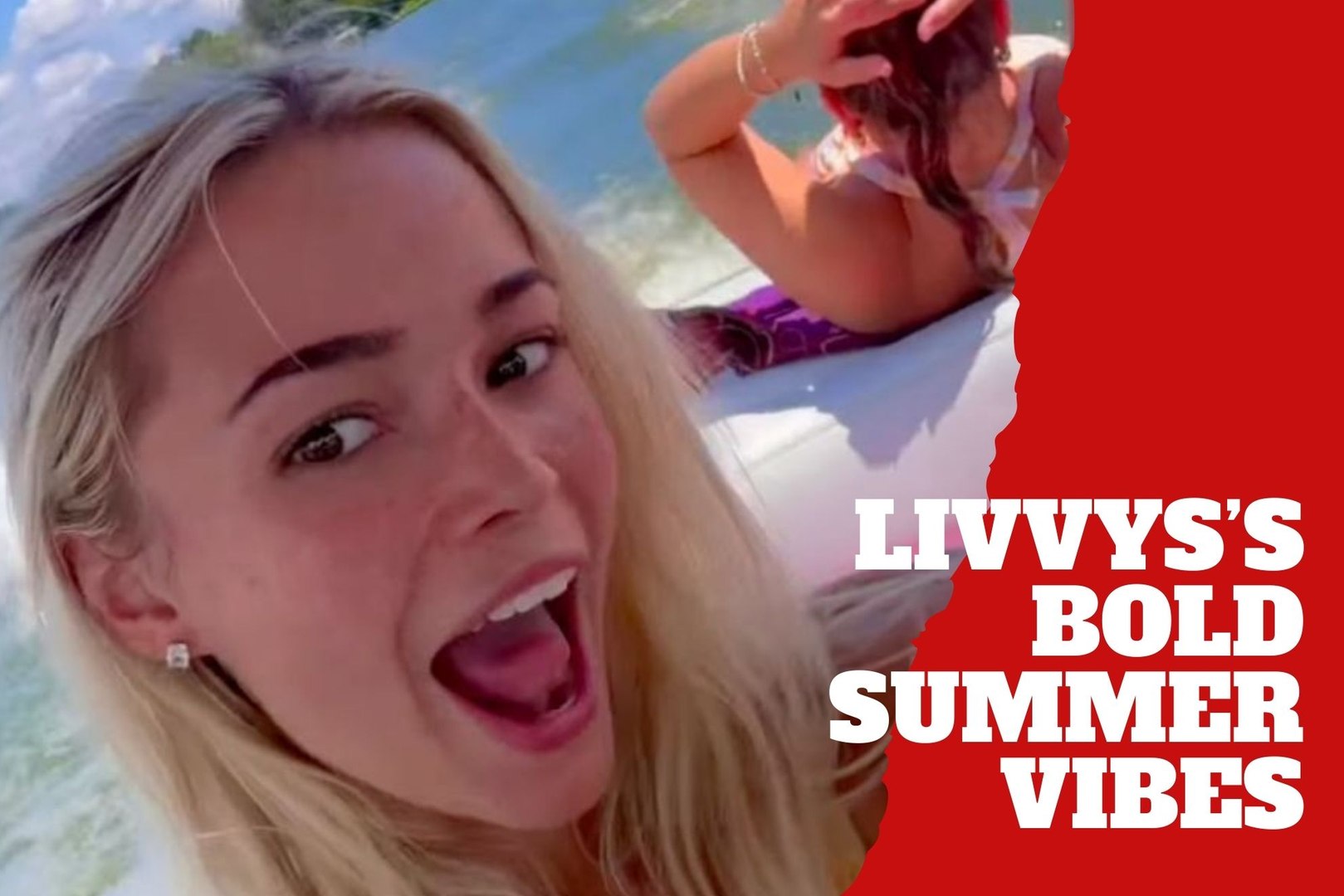 Livvy Dunne stuns in yellow bikini while enjoying water sports with friends on summer yacht trip ...