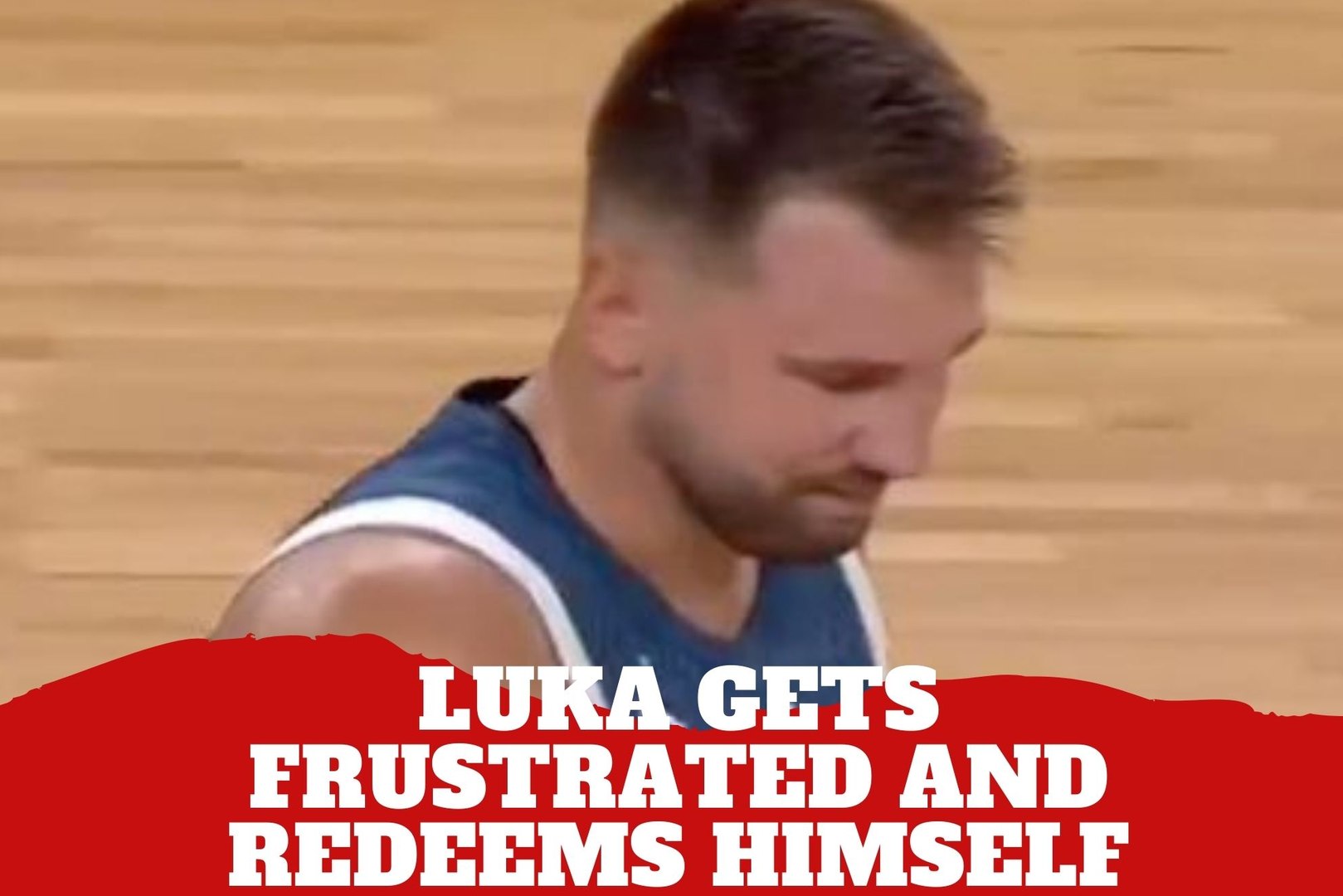 Doncic shows his frustration after missing an open three and then ...