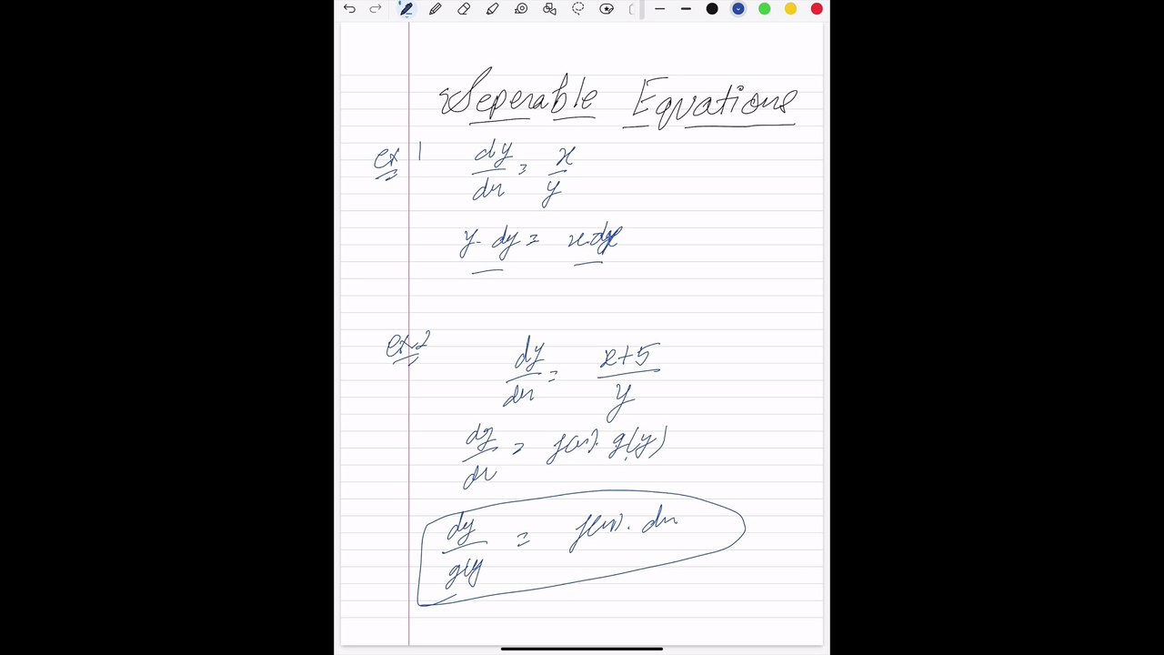 Separable Equation and Integrating Factor Method - video Dailymotion