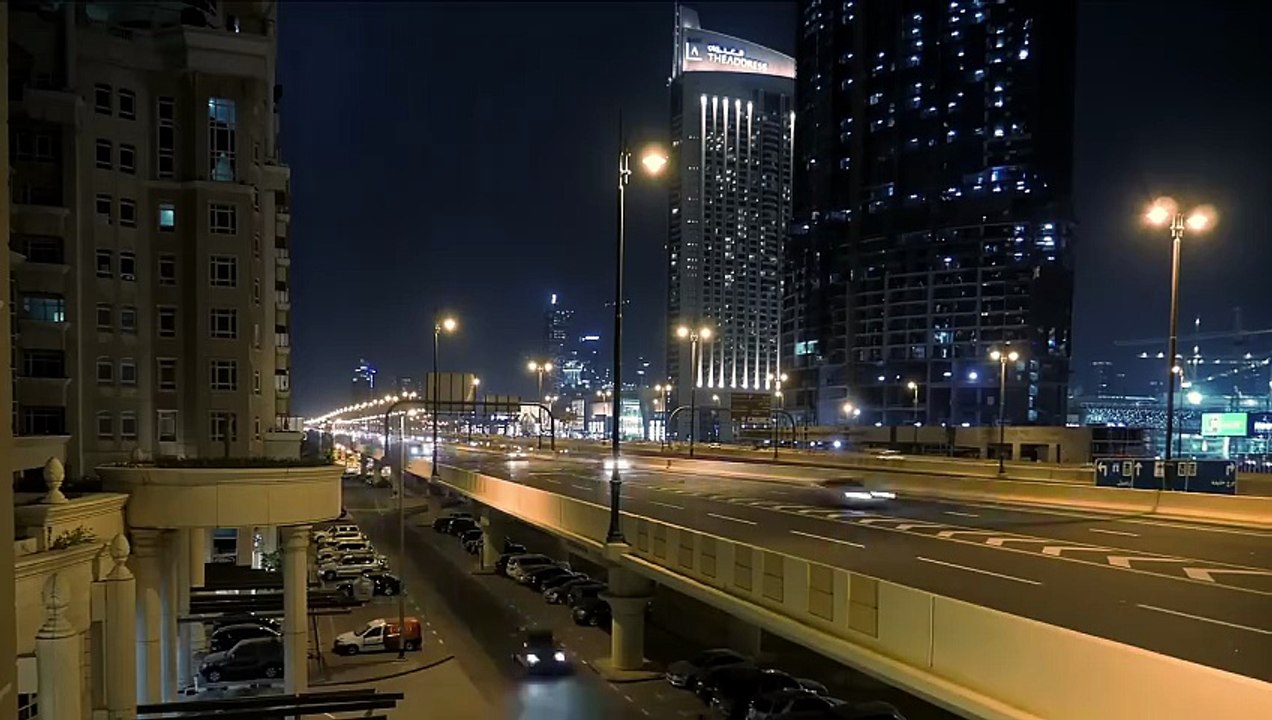 Beautiful Night Traffic View Stunning City Lights Busy Road - video ...