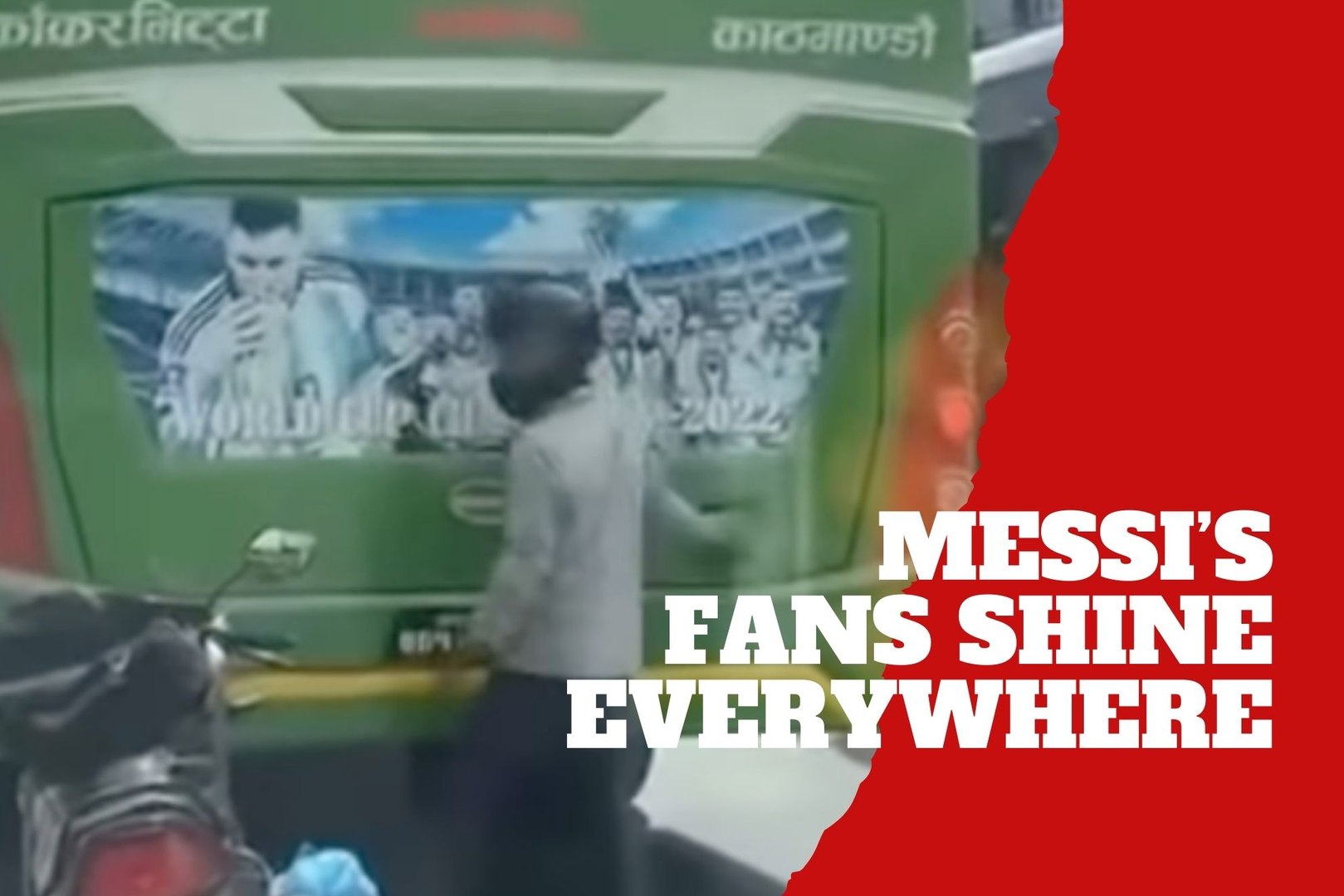 Messi fan cleans idol?s picture on bus during traffic in Nepal - MARCA ...
