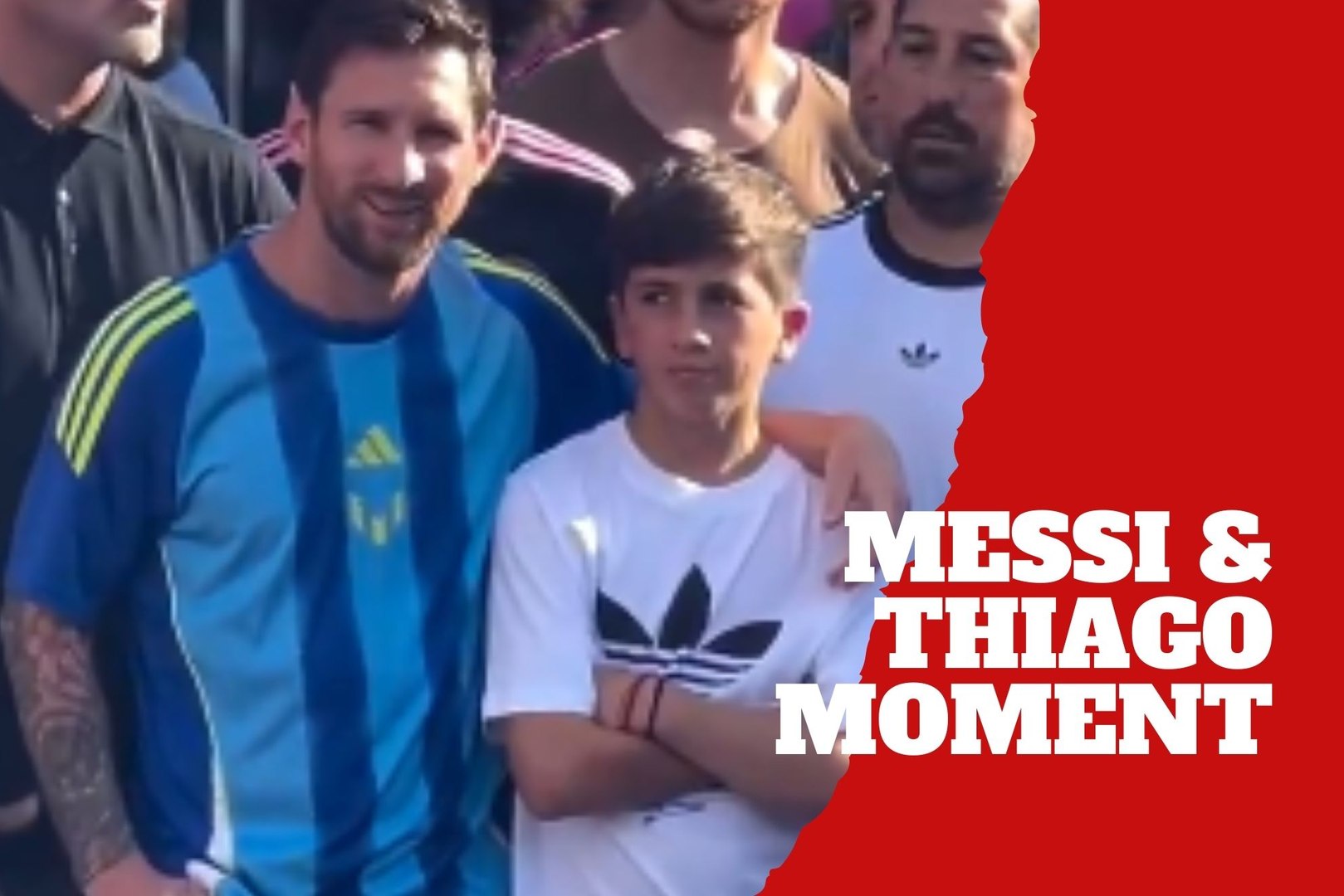 Lionel Messi shares sweet moment with son Thiago at Crowns 1v1 World ...
