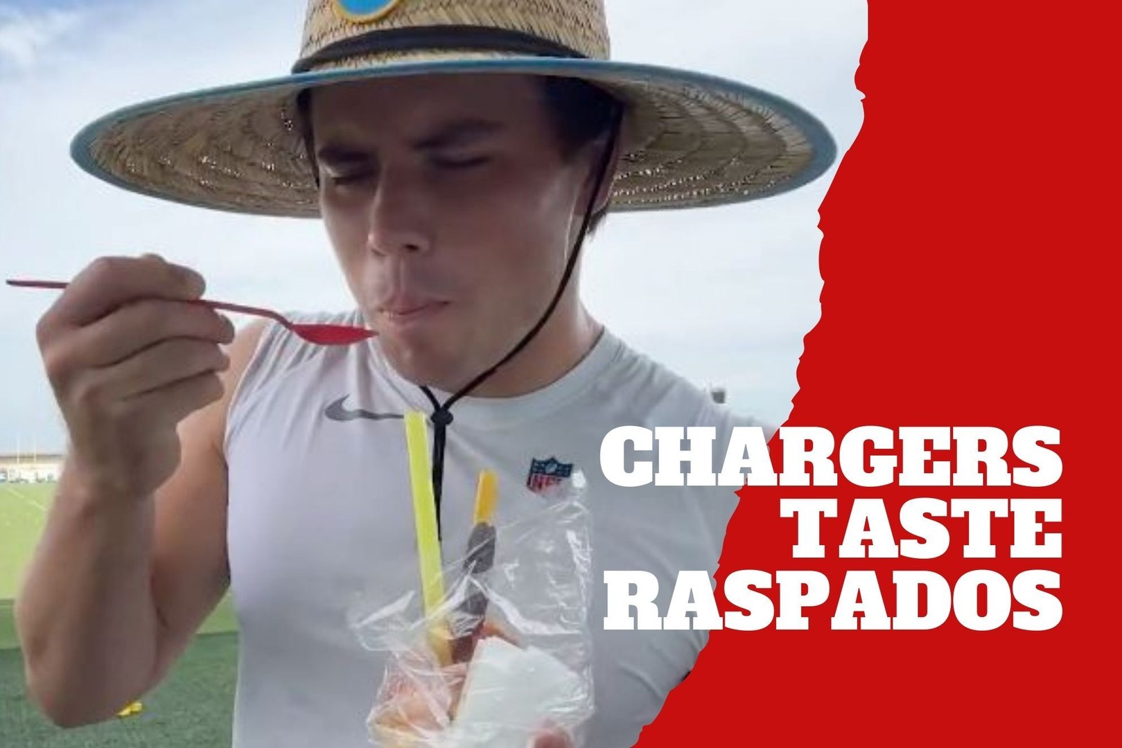 Los Angeles Chargers players try fruit raspados for the first time and ...