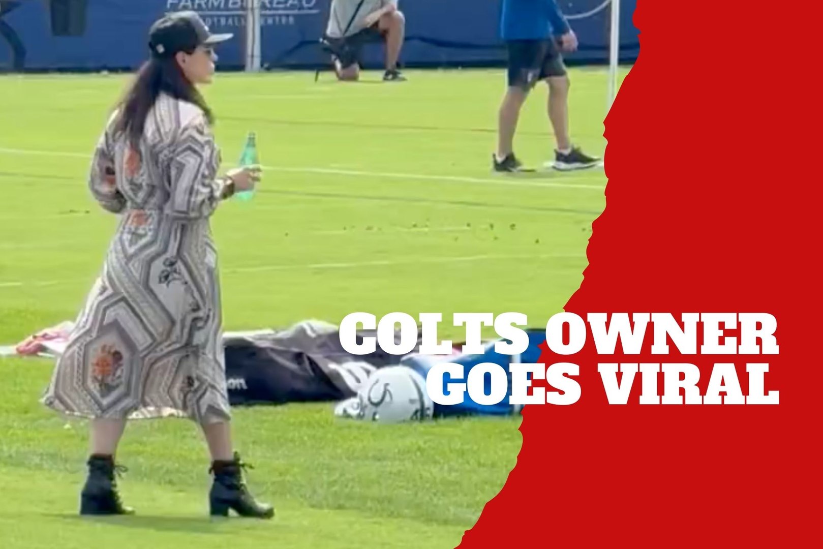 Colts owner Carlie Irsay-Gordon goes viral on the field with players in ...