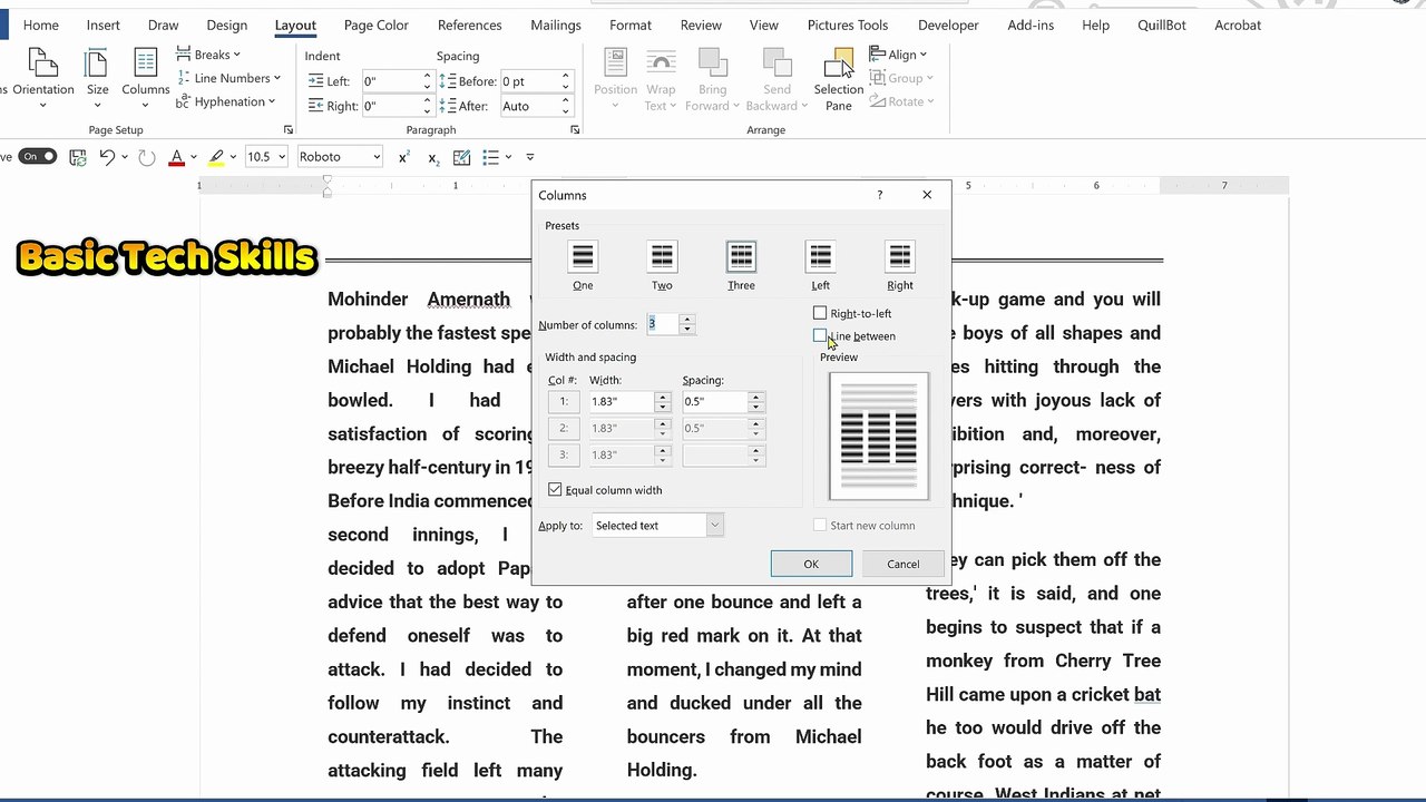 How to Create Columns with Divider Line in Word - video Dailymotion