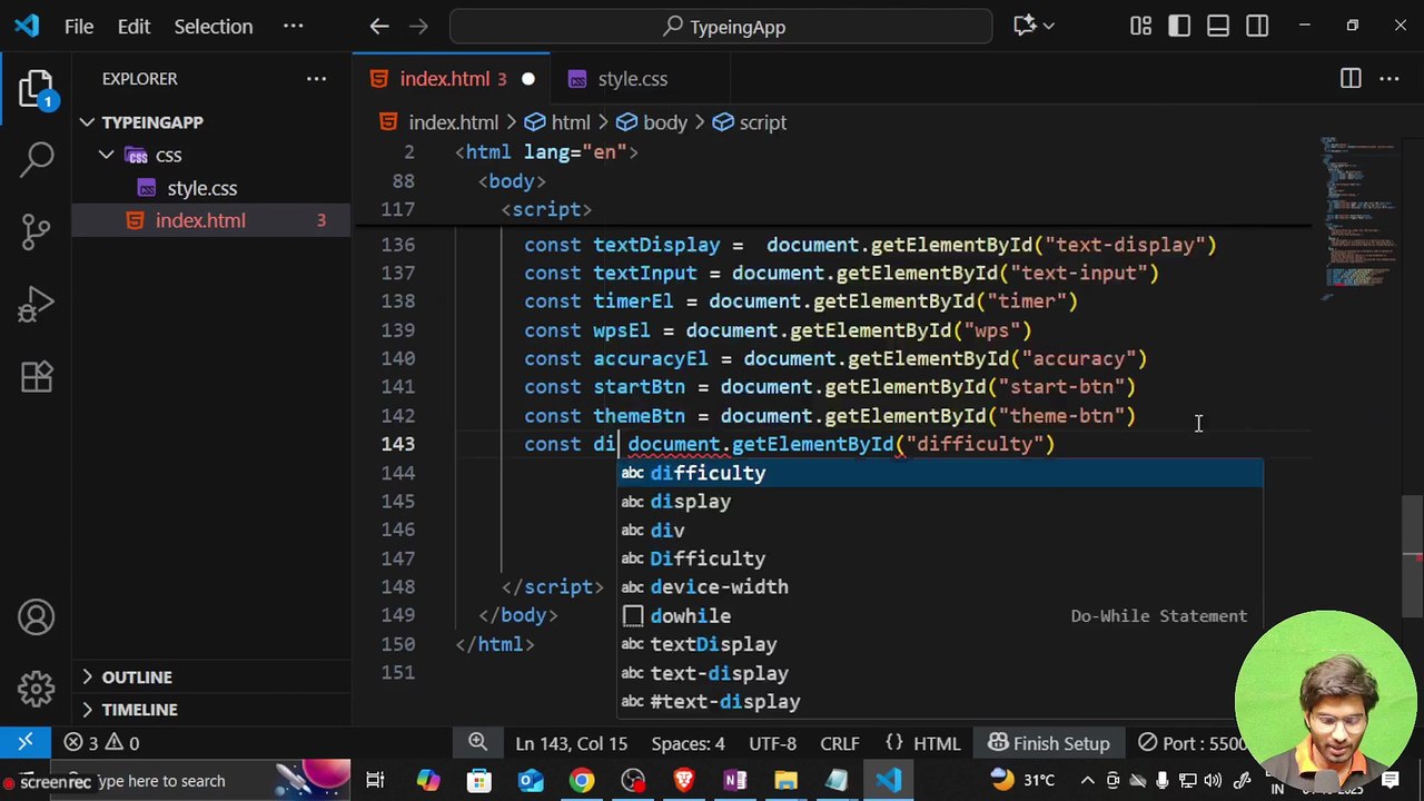 Build a Typing Speed Test App in JavaScript | Live Web Dev Workshop ...