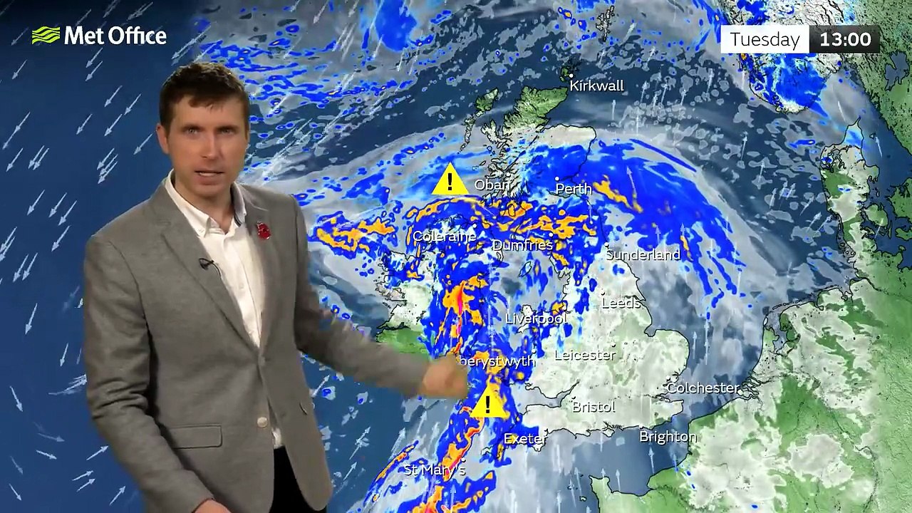 Met Office Tuesday Afternoon Weather Forecast 11/11/2025 - video ...